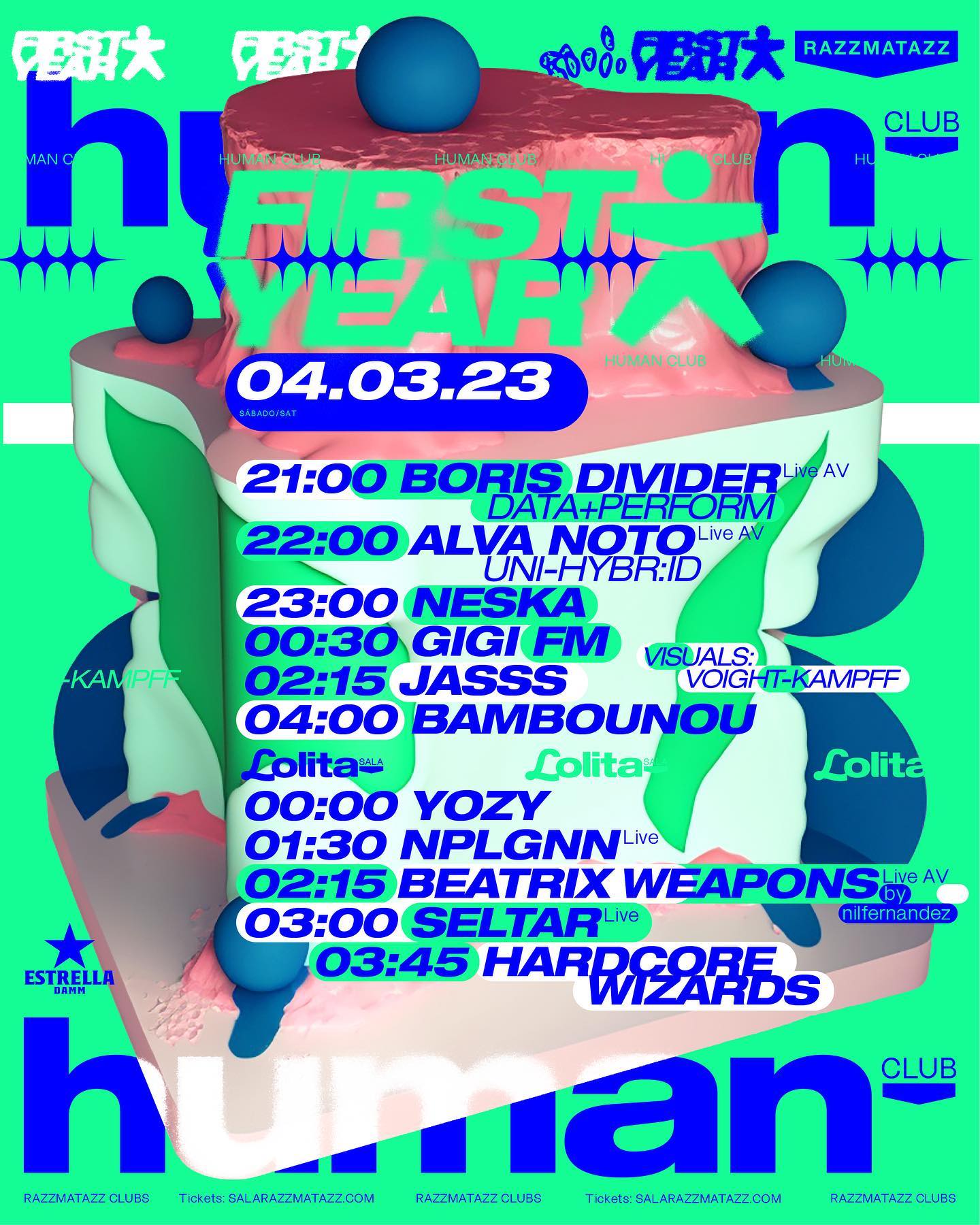 Alva Noto en el primer aniversario de Human Club